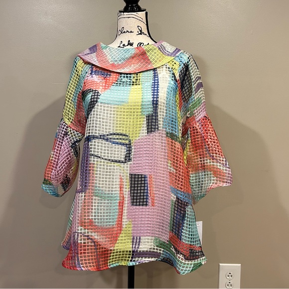 IC COLLECTION | Tops | Ic Collection Cowl Neck And Pleats Bell Sleeve ...